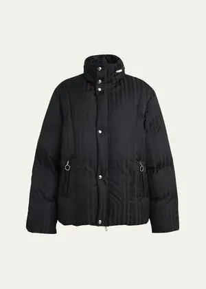 SETCHU Jacquard Stripe Down Hooded Jacket