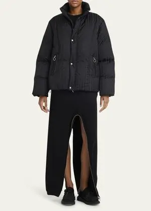 SETCHU Jacquard Stripe Down Hooded Jacket