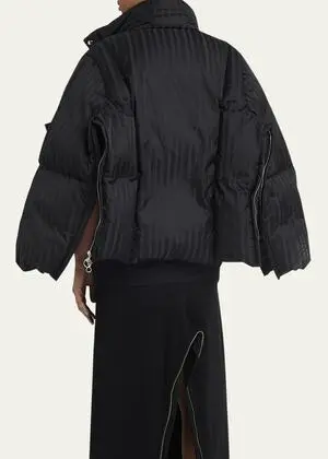 SETCHU Jacquard Stripe Down Hooded Jacket