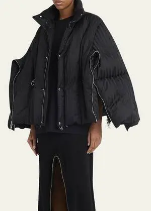 SETCHU Jacquard Stripe Down Hooded Jacket