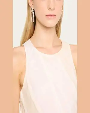 Sophie Bille Brahe Bow Rosette Dangle Pearl Earrings