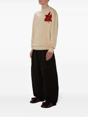 JW Anderson Floral Print Organic Cotton Sweatshirt