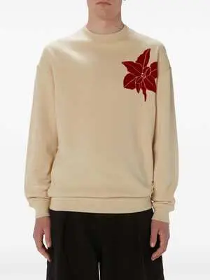JW Anderson Floral Print Organic Cotton Sweatshirt