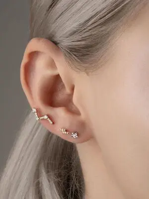 LARK & BERRY 14kt Yellow Constellation Diamond Stud Earring