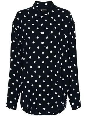Balenciaga Long-sleeved Polka Dot Shirt