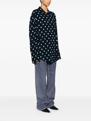 Balenciaga Long-sleeved Polka Dot Shirt