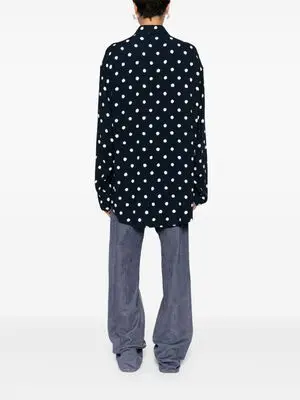 Balenciaga Long-sleeved Polka Dot Shirt