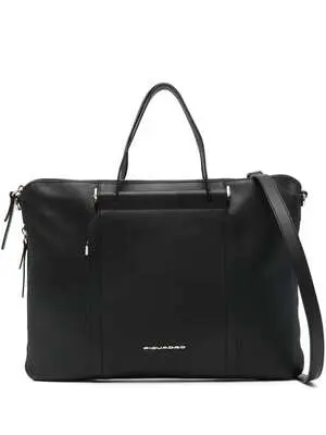 PIQUADRO Leather Laptop Bag - Black