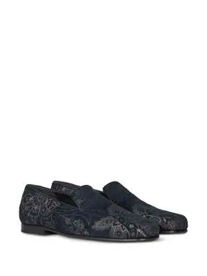 Etro Floral-motif Patterned-jacquard Loafers