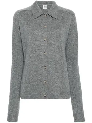 TOTEME Straight-collar Cashmere Shirt