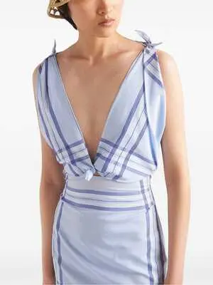 Prada Checked Cotton Mini Dress