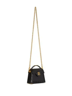 Balmain Small B-buzz Dynasty Leather Shoulder Bag - Black