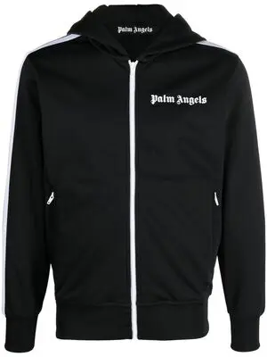 Palm Angels Logo-print Hooded Jacket - Black