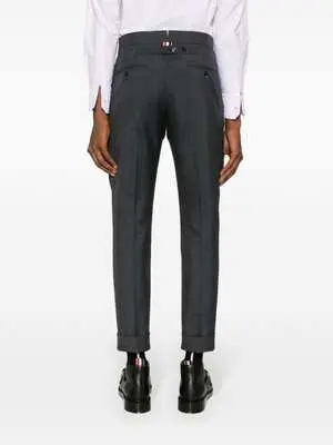 Thom Browne Mid-rise Skinny-leg Trousers - Grey
