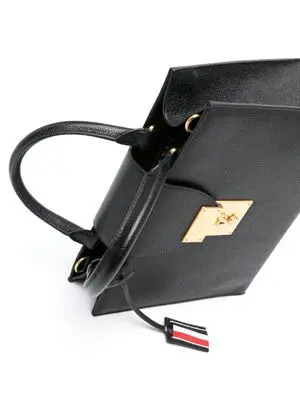 Thom Browne Small Mr. Thom Leather Tote Bag - Black