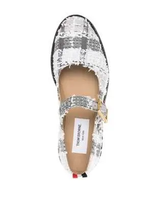 Thom Browne Tartan-check Tweed Ballerina
