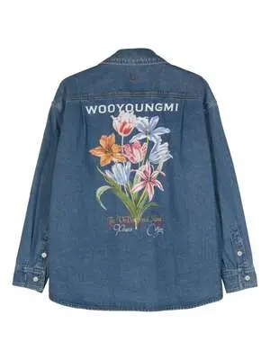 WOOYOUNGMI Floral-print Denim Shirt
