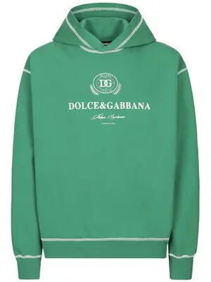 Dolce & Gabbana Logo-print Cotton Hoodie - Green