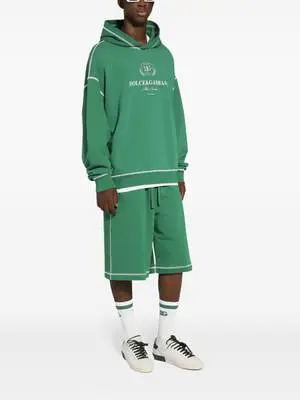 Dolce & Gabbana Logo-print Cotton Hoodie - Green