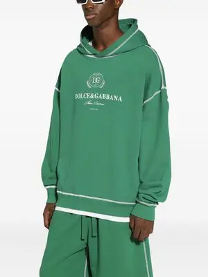 Dolce & Gabbana Logo-print Cotton Hoodie - Green