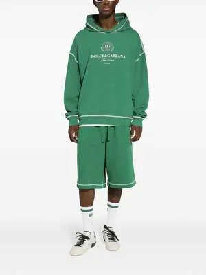 Dolce & Gabbana Logo-embroidered Cotton Shorts