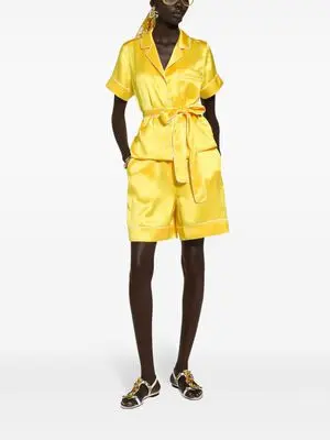 Dolce & Gabbana Silk Shorts - Yellow