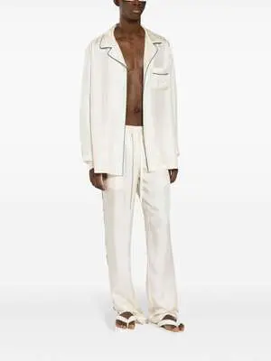 Dolce & Gabbana Logo-embroidered Silk Trousers