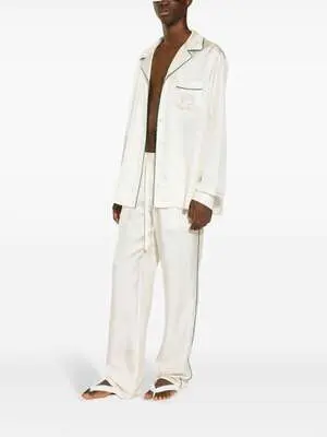 Dolce & Gabbana Logo-embroidered Silk Trousers