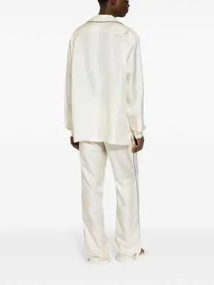 Dolce & Gabbana Logo-embroidered Silk Trousers