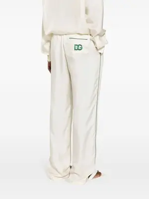Dolce & Gabbana Logo-embroidered Silk Trousers