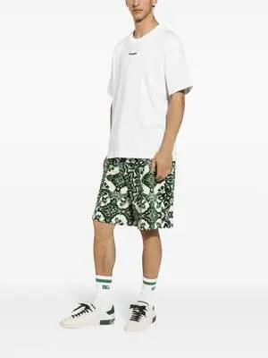 Dolce & Gabbana Majolica-jacquard Drawstring Track Shorts - Green
