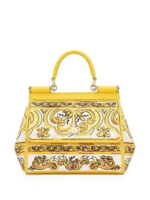Dolce & Gabbana Medium Sicily Leather Tote Bag