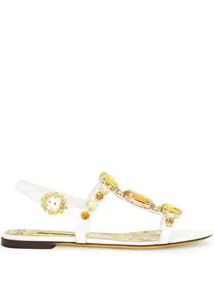 Dolce & Gabbana Bianca Leather Sandals - White