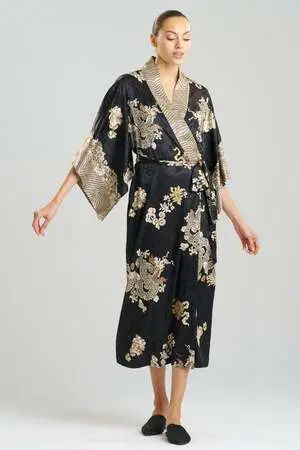 Natori Imperial Dragon Jacquard Robe - Black