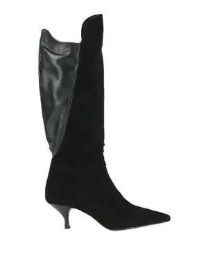 MANILA GRACE Leather Cone Heel Boots