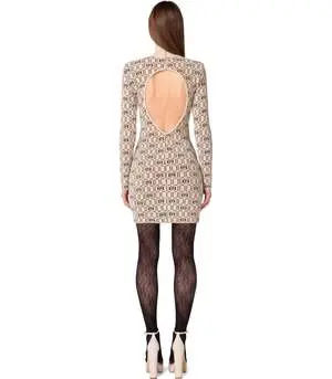 Elisabetta Franchi Monogram Knitted Mini Dress - White