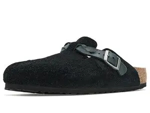 BIRKENSTOCK Boston Braid Suede Clogs - Black