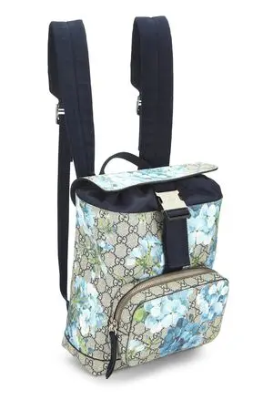 Gucci Gg Blooms Supreme Canvas Backpack - Blue