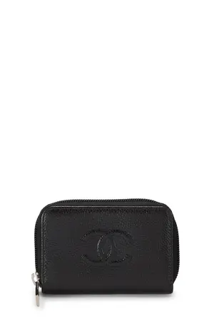 Chanel Caviar 'cc' Zip Around Coin Purse - Black