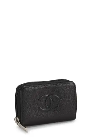 Chanel Caviar 'cc' Zip Around Coin Purse