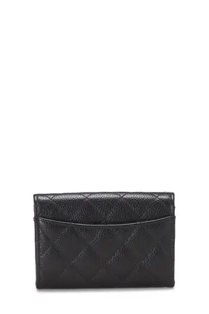 Chanel Quilted Caviar 'cc' Card Holder