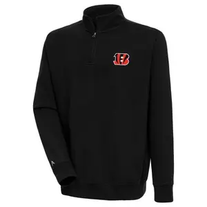 ANTIGUA Cincinnati Bengals Victory Quarter-zip Pullover Top