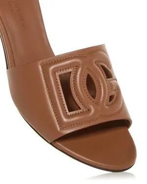 Dolce & Gabbana Block Heel Slide Sandals - Light Brown