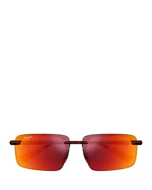 Maui Jim Laulima 61mm Rimless Rectangular Sunglasses - Reddish Havana