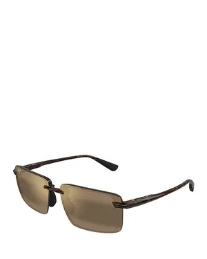 Maui Jim Laulima 61mm Rimless Rectangular Sunglasses - Shiny Dark