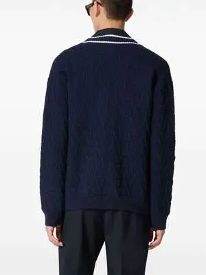 Valentino Garavani Toile Iconographe Cotton Cardigan - Blue