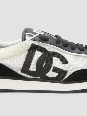 Dolce & Gabbana Logo Colorblocked Low-top Sneakers - White Black