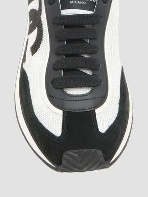 Dolce & Gabbana Logo Colorblocked Low-top Sneakers - White Black