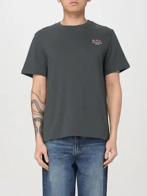 A.p.c. A.P.C. Organic Cotton T-Shirt With Logo Charcoal