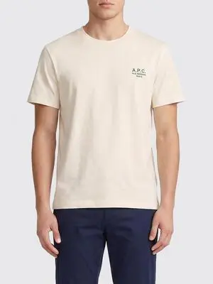 A.p.c. A. P.c. Organic Cotton T-shirt With Logo Ivory